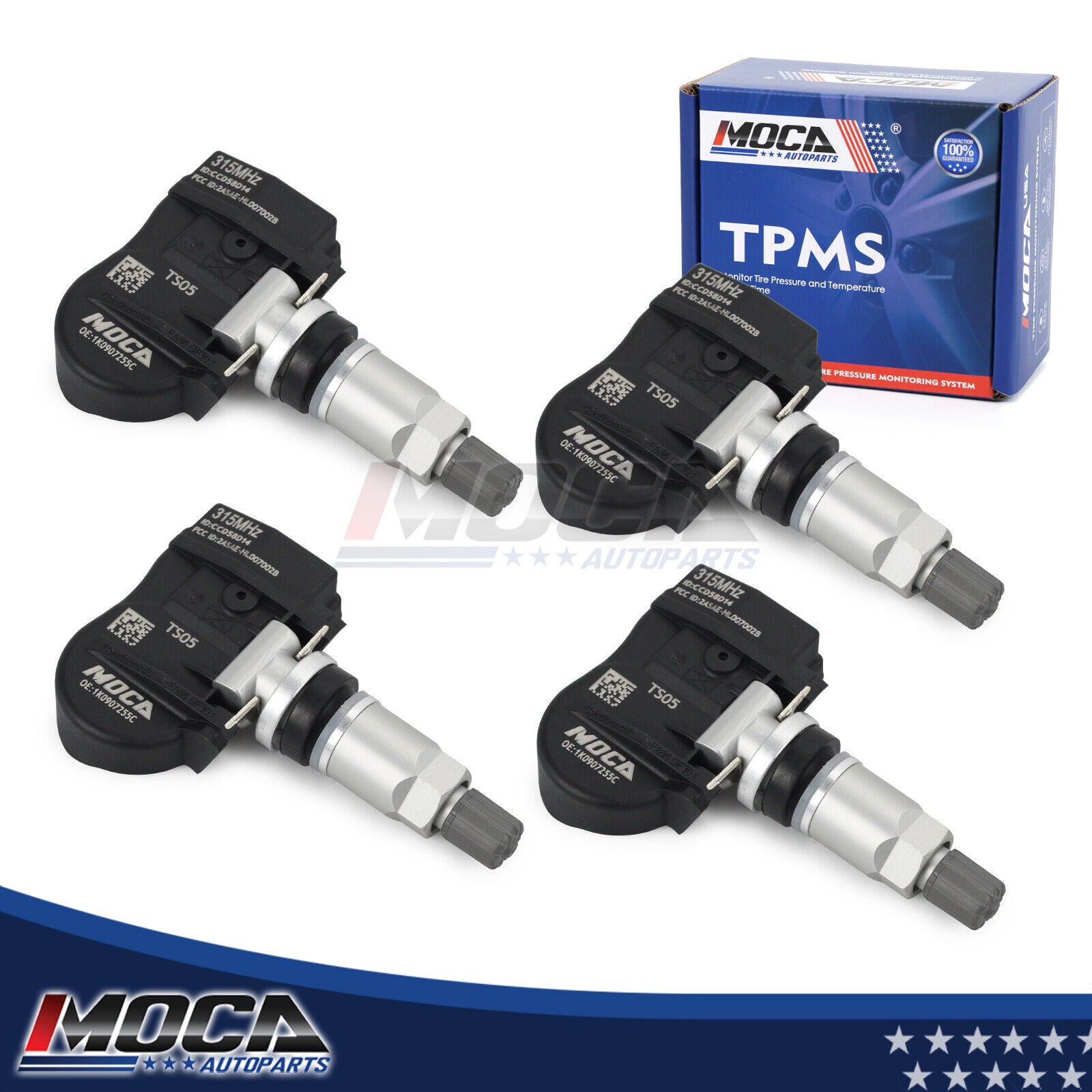 Sensor de presión de neumáticos MOCA 4X TPMS 315 MHz compatible con Au ...